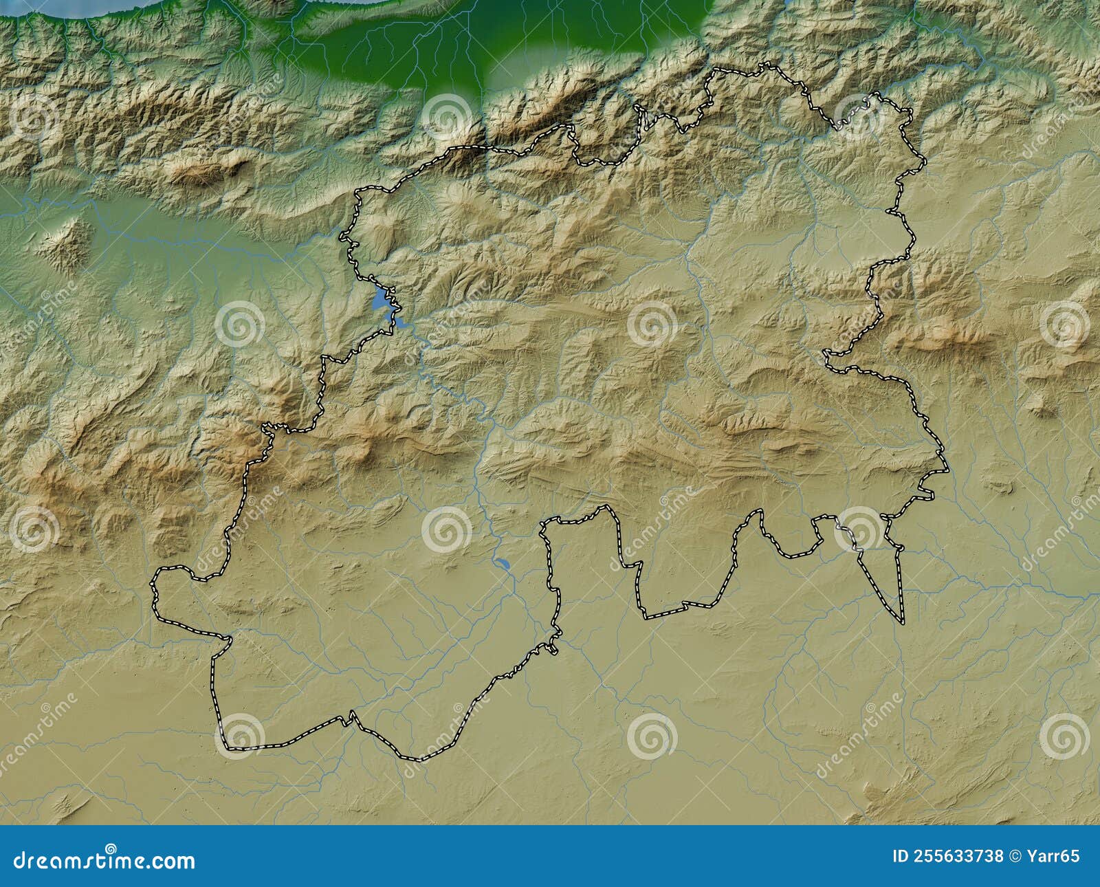 Medea, Algeria. Physical. No Legend Stock Illustration - Illustration ...