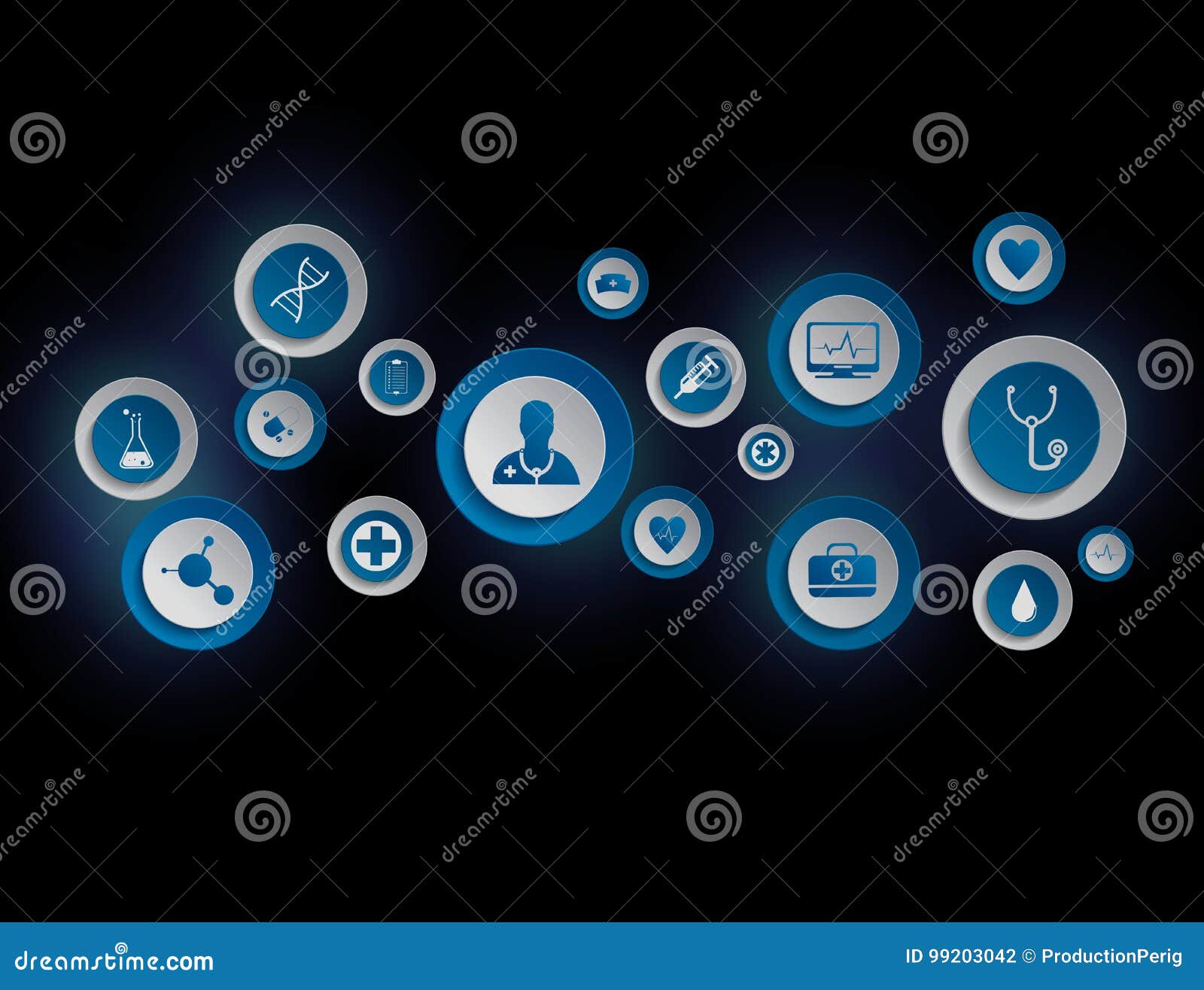 Medecine and General Healthcare Icon Displayed on a Technology I Stock ...