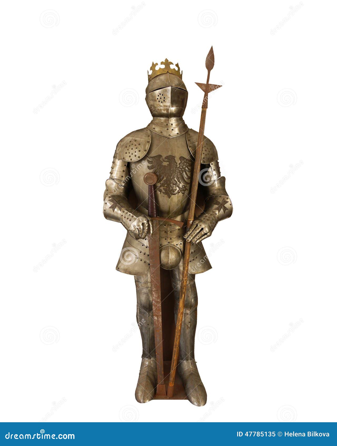 Medeltida Riddare Armour Som Isoleras Stock Illustrationer ...