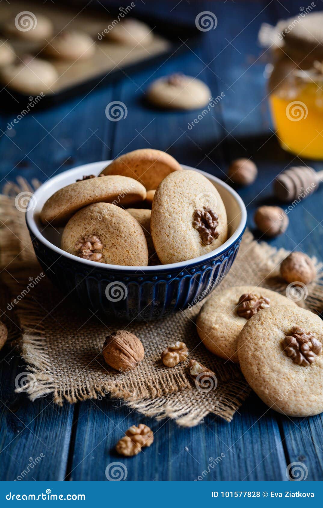 Medenki - Bulgarian Honey and Walnut Biscuits Stock Photo - Image of ...