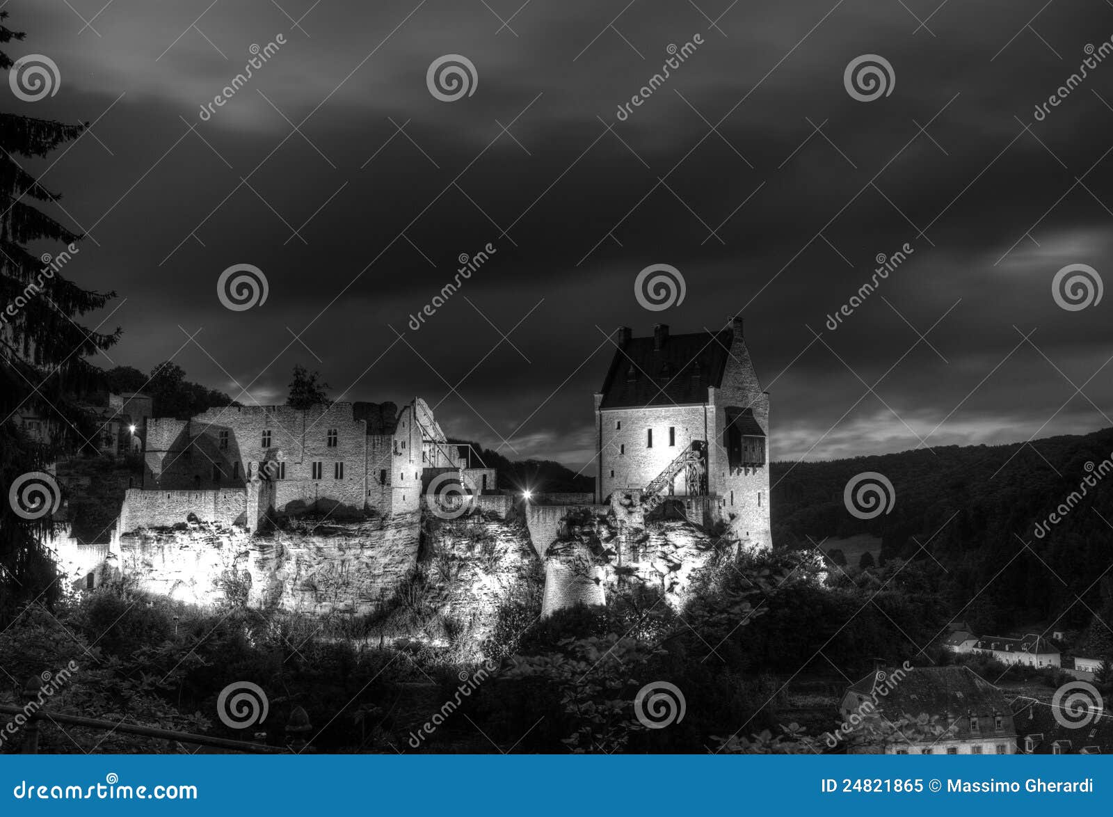 Medevial Castle of Larochette, Luxembourg. Stock Image - Image of ...