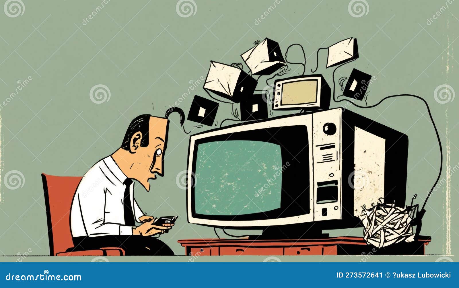 Media Addiction Concept Illustration Stock Illustration - Illustration ...