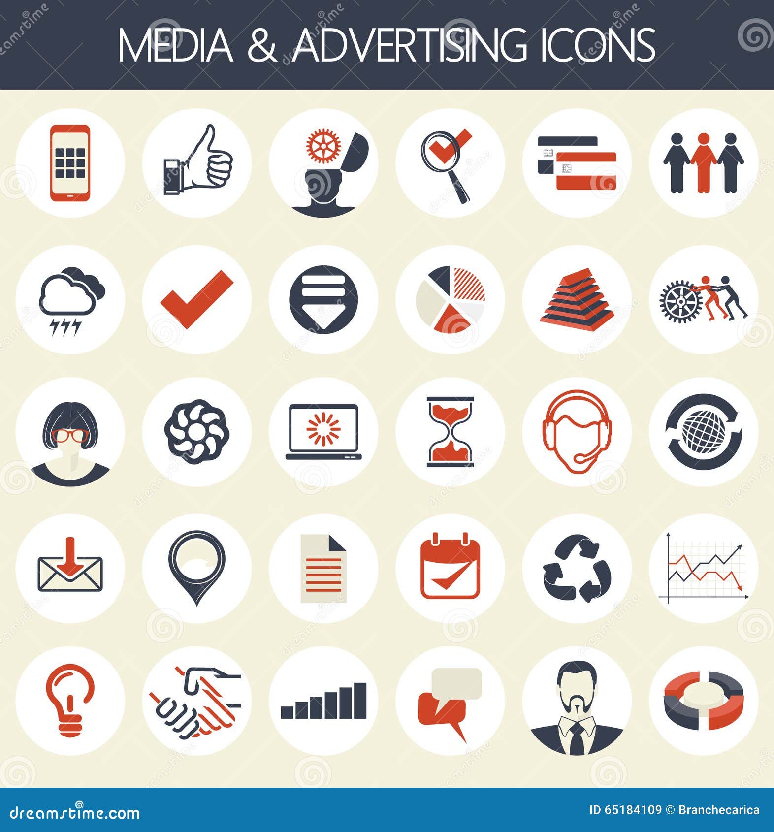 Media and Advertising Icons Stock Illustration - Illustration of ...
