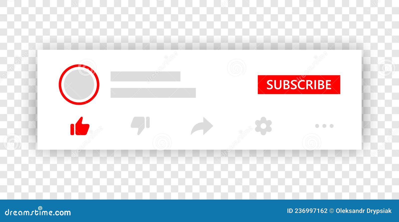 Media Avatar Frame for Channel Cover Wireframe. Web Subscribe Elements ...