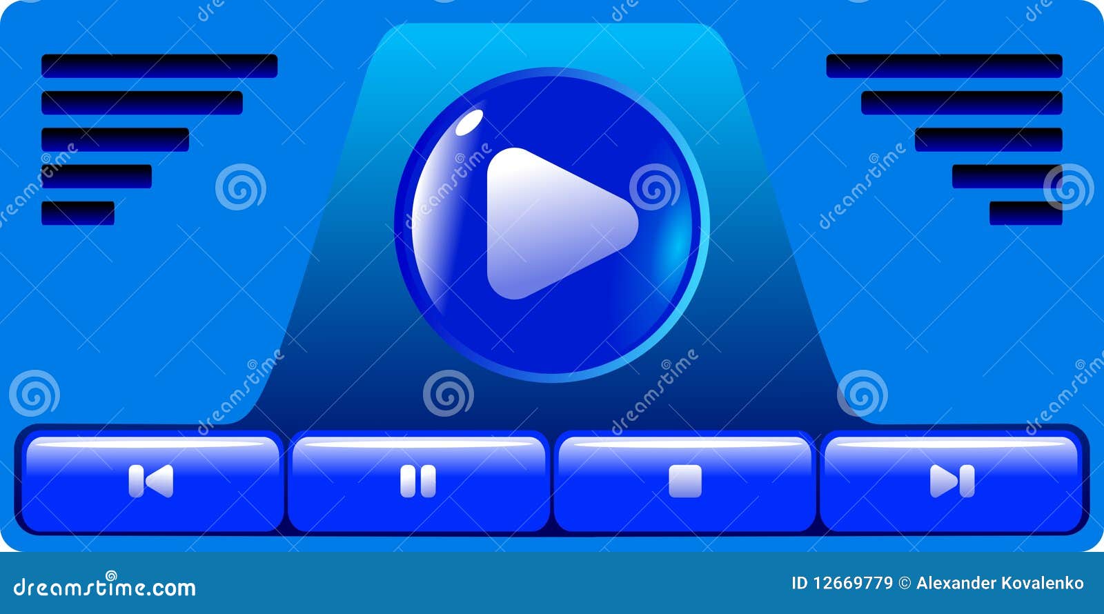 Media bar stock vector. Illustration of button, video - 12669779