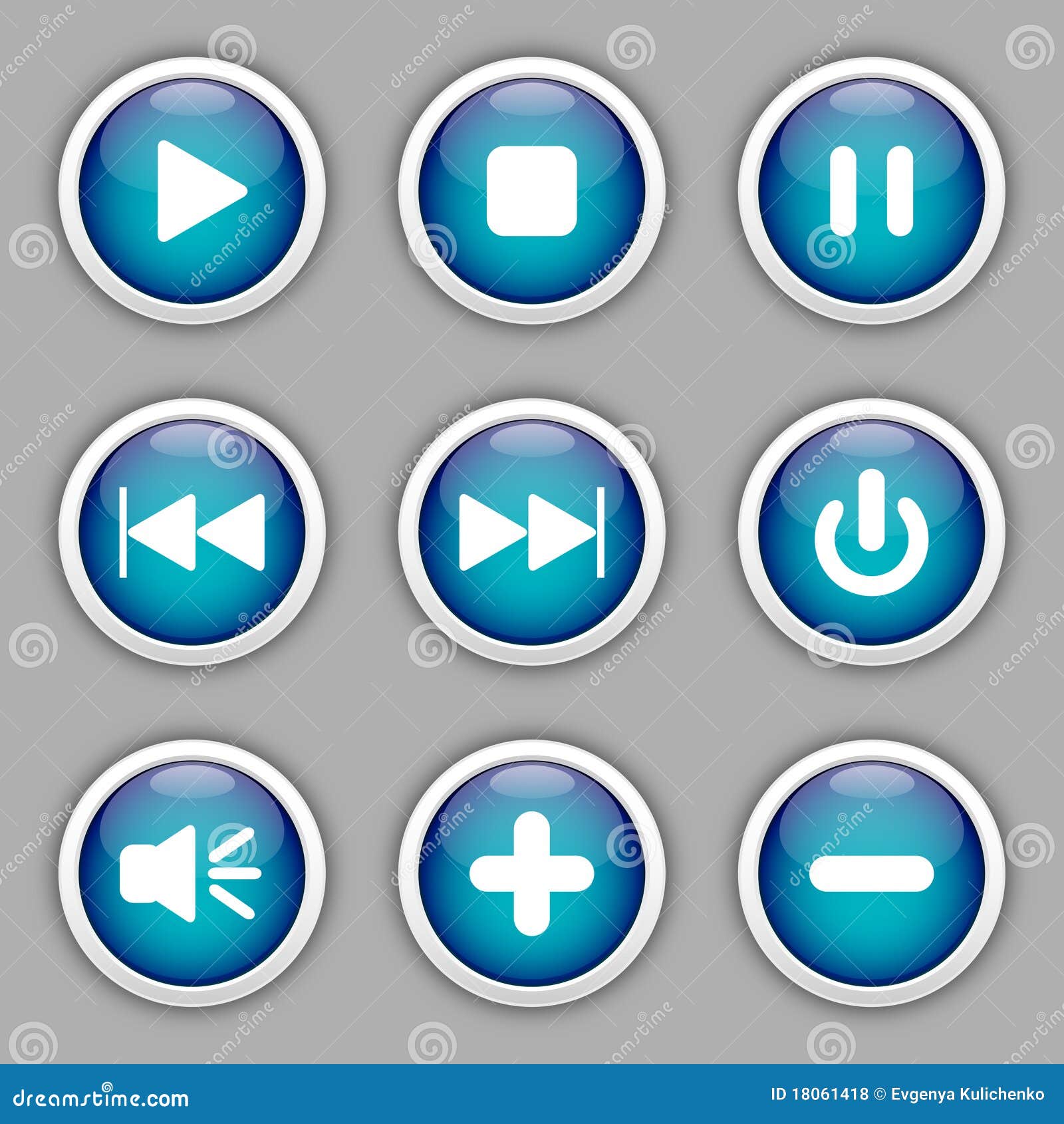 Media buttons stock vector. Illustration of stop, pause - 18061418