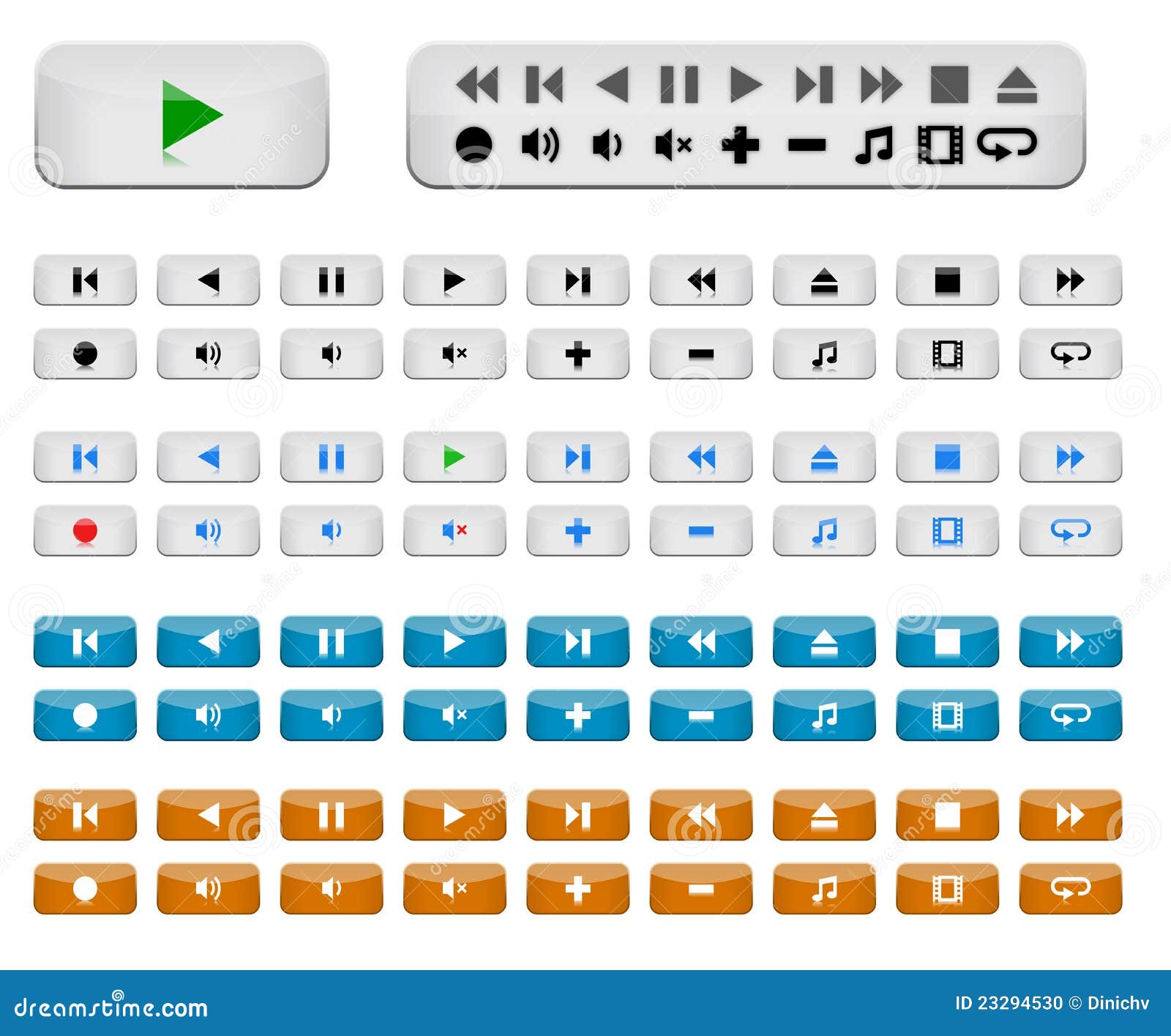 Media Buttons stock vector. Illustration of audio, buttons - 23294530