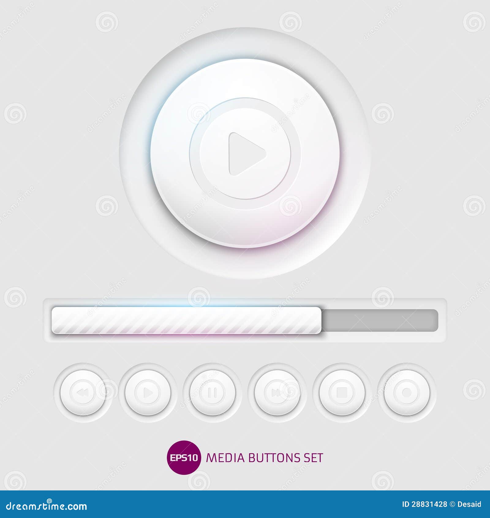 Media buttons stock vector. Illustration of next, mark - 28831428