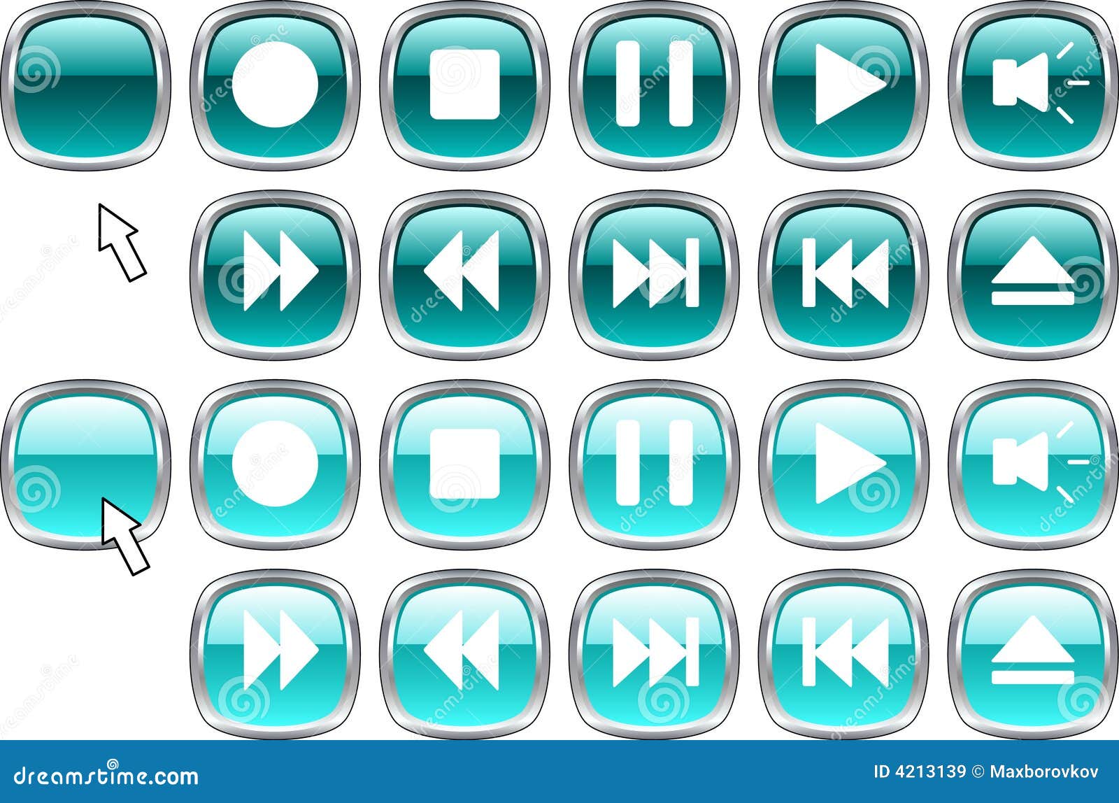Media buttons. stock vector. Illustration of design, internet - 4213139