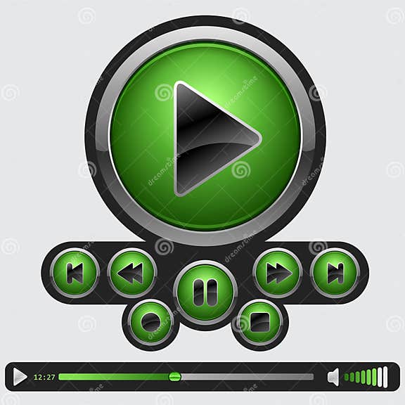 Media buttons stock vector. Illustration of button, isolated - 8269263