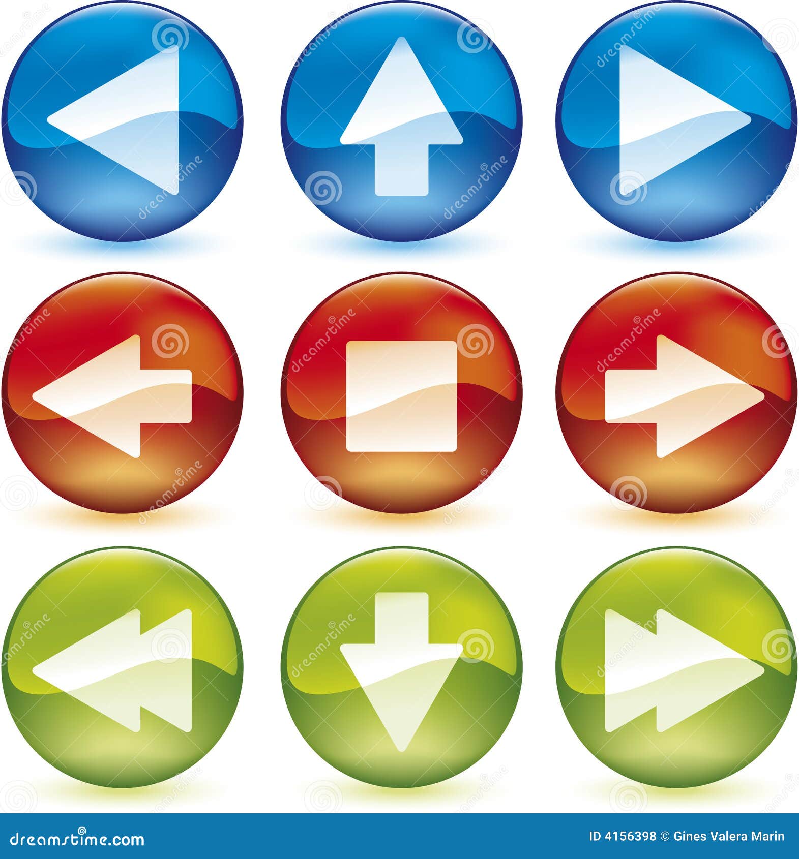 Media buttons (vector) stock vector. Illustration of play - 4156398