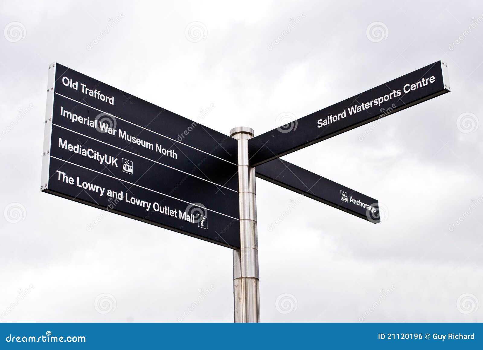 Media City Sign Post stock photo. Image of post, trafford - 21120196