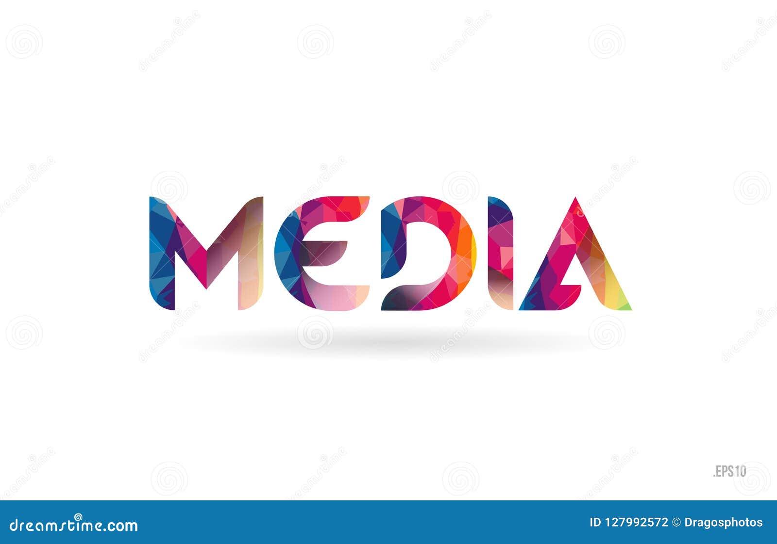 Media Colored Rainbow Word Text Suitable for Logo Design Stock Vector ...