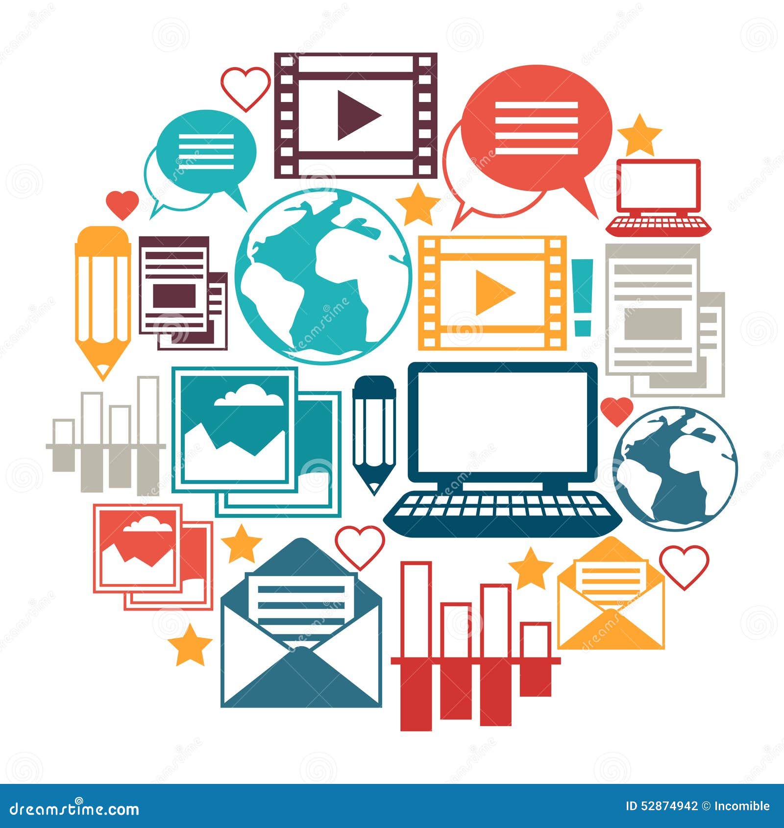 Media and Communication Background Design with Stock Vector ...