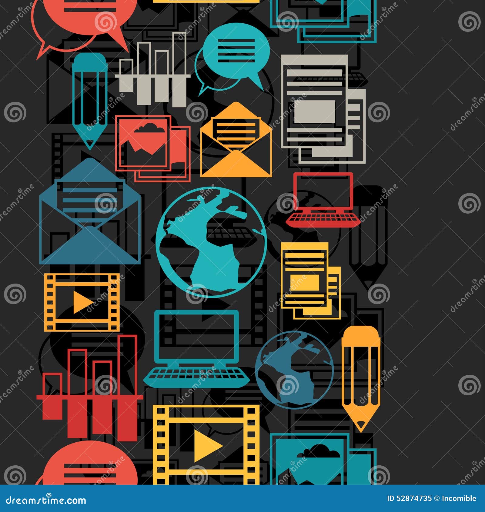 Media and Communication Seamless Pattern with Blog Stock Vector ...