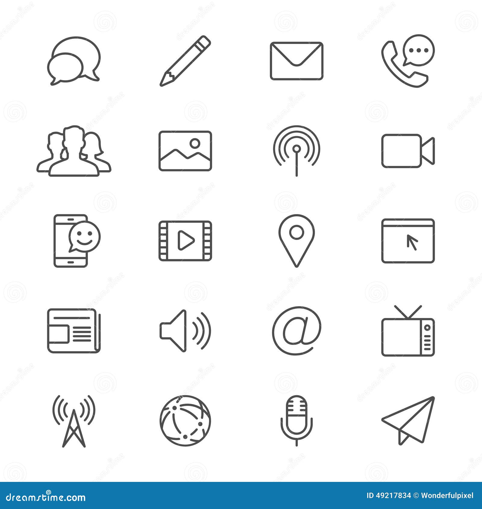 Communication Icons Collection. Vector Illustration | CartoonDealer.com ...
