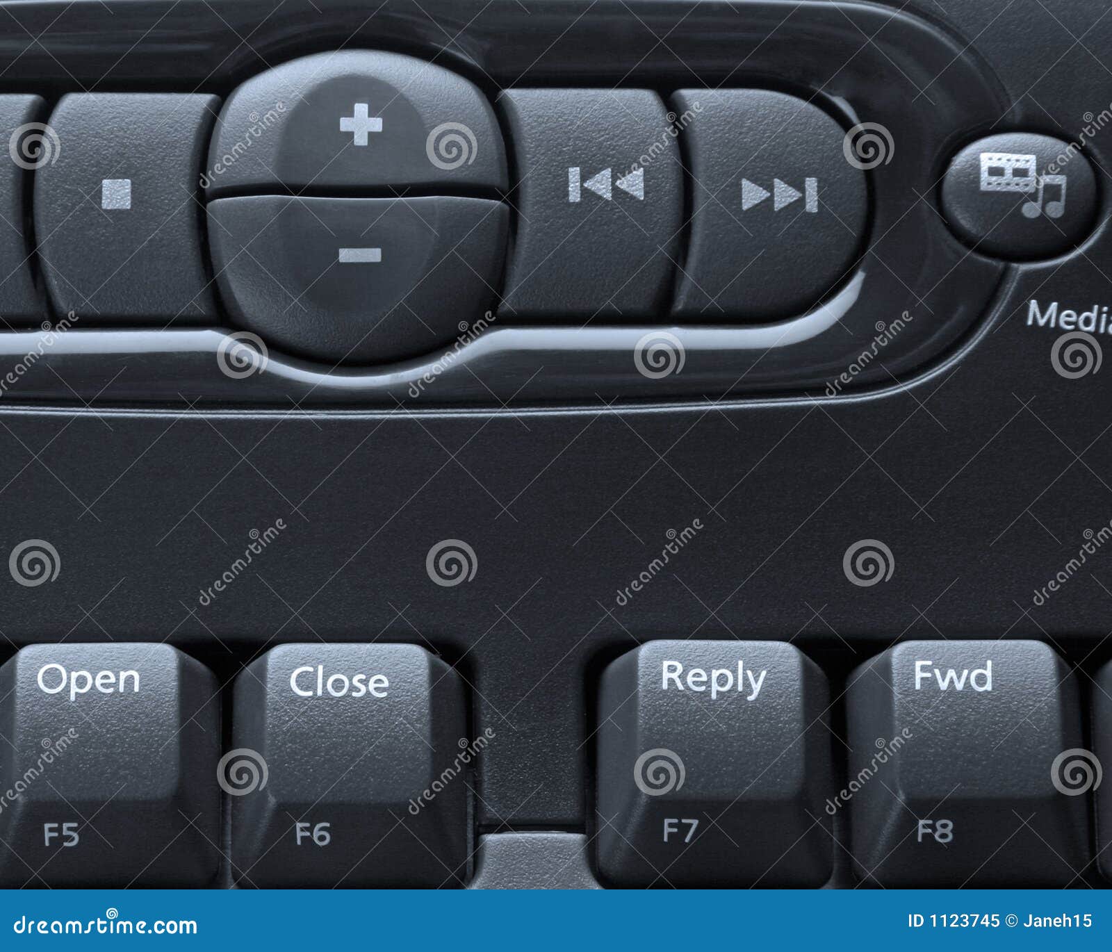Media computer keyboard stock image. Image of typing, commerce - 1123745