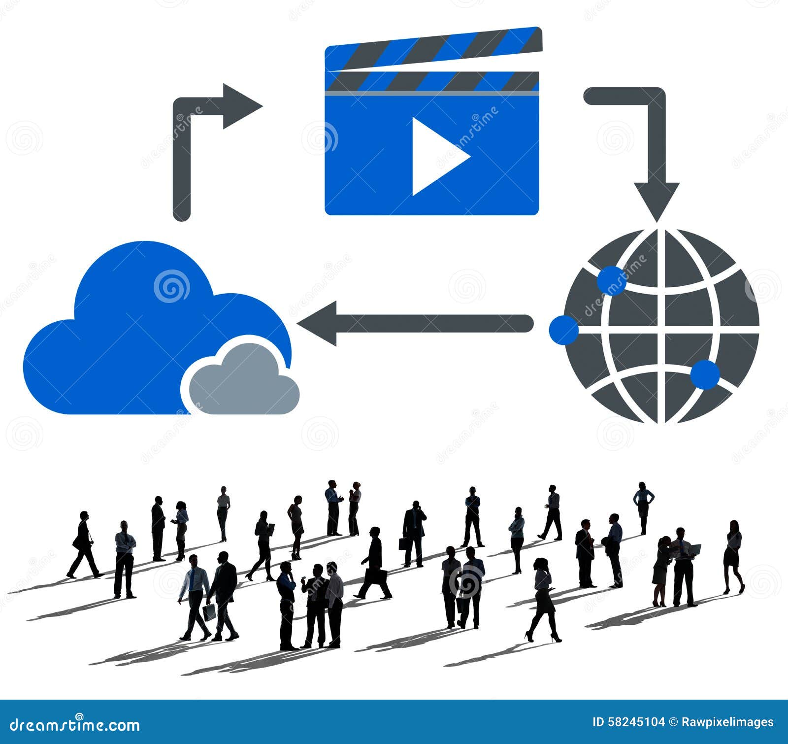 Media Computing Mlutimedia Content Sharing Concept Stock Illustration ...