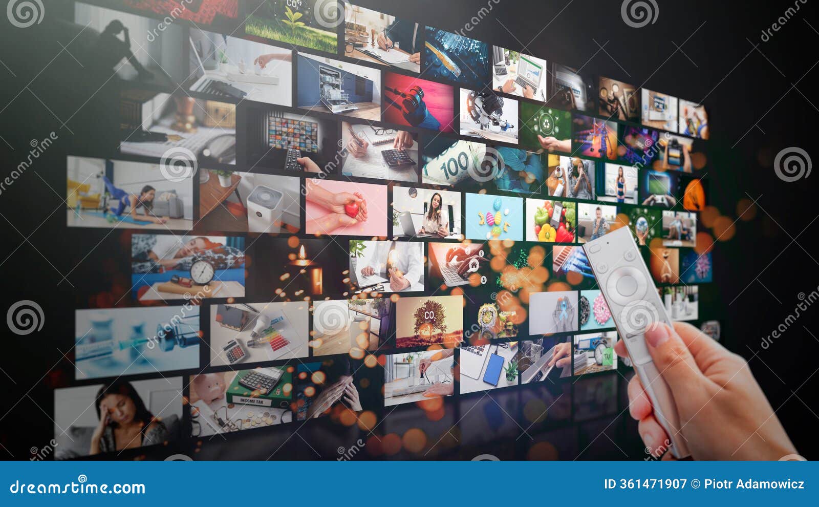 Media Concept Multiple Television Screens Stock Image - Image of ...