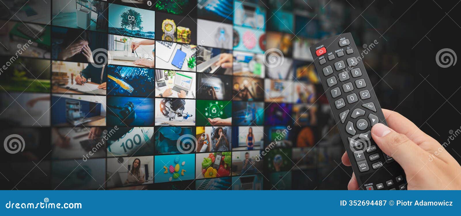 Media Concept Video Wall with Small Screens Stock Image - Image of ...