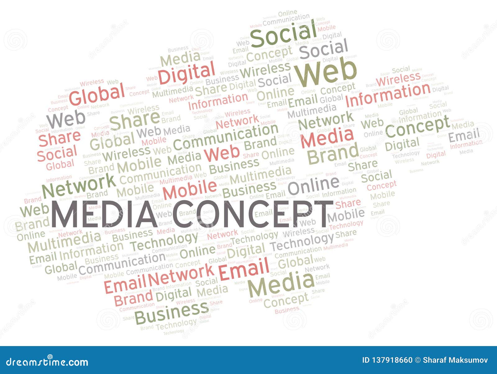 Media Concept word cloud stock illustration. Illustration of background ...