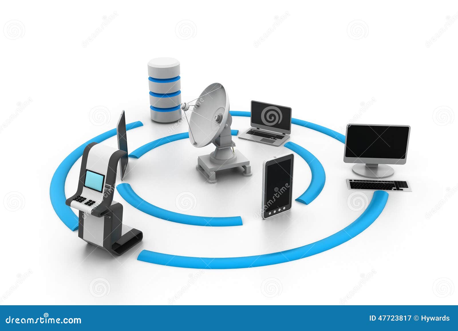 Media Connect devices stock illustration. Illustration of dimensional ...
