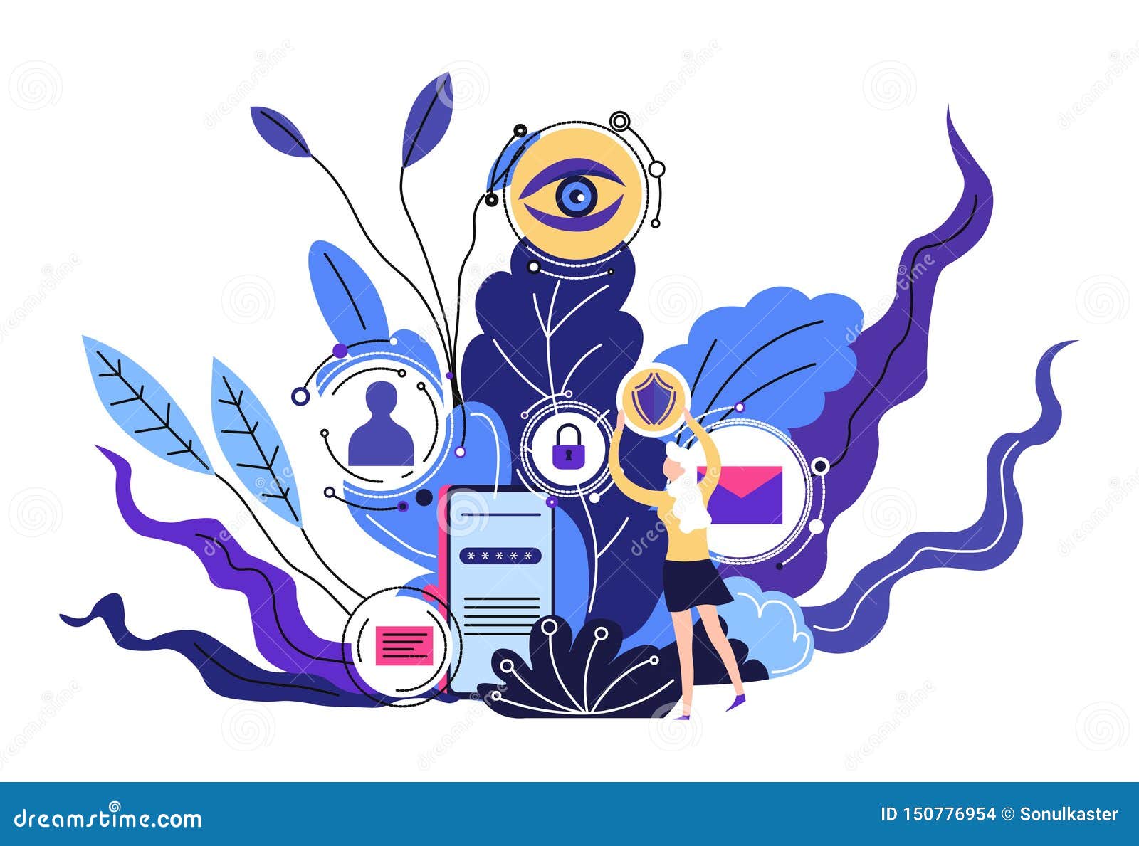 Media Contacts and Messages Protection Mobile Security System Stock ...