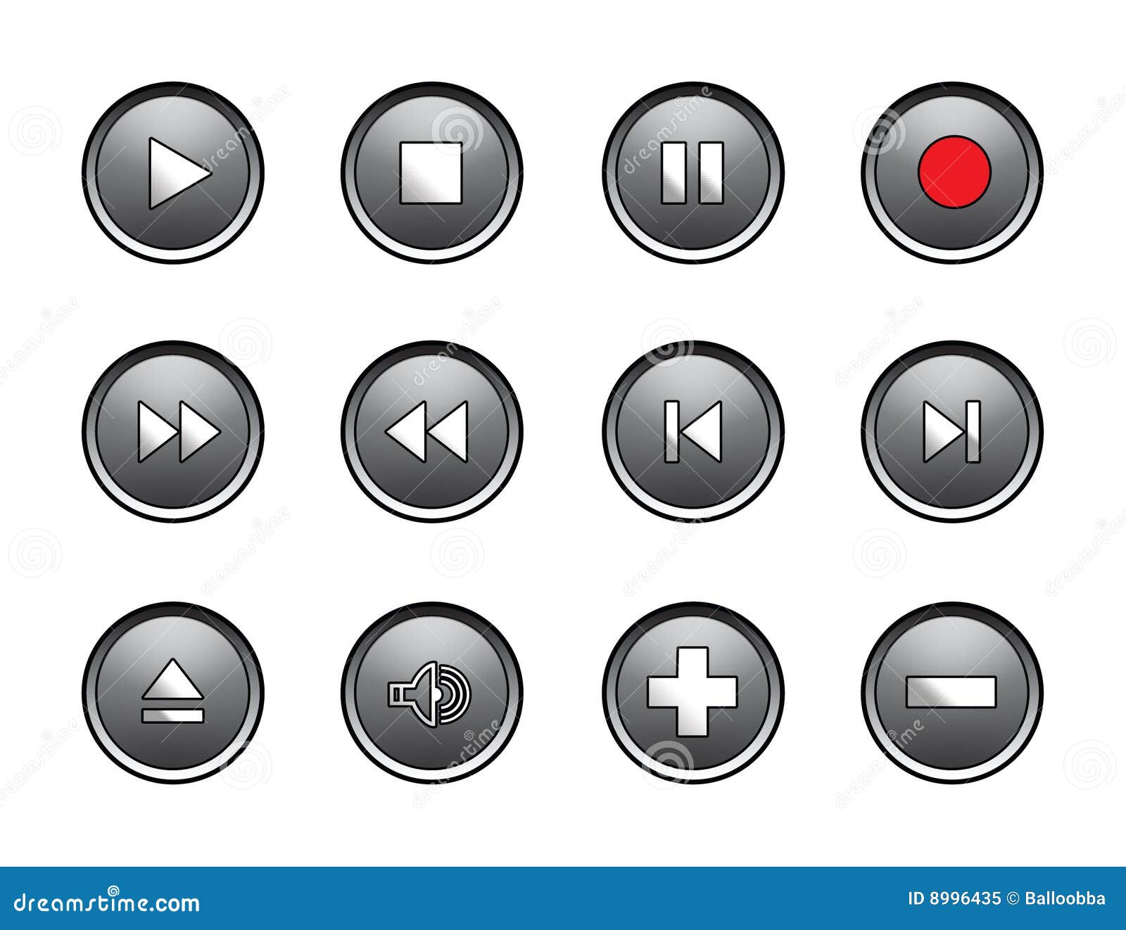 Media control buttons stock vector. Illustration of green - 8996435