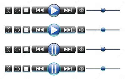 Media Controls/Rollover Buttons Stock Illustration - Illustration of ...