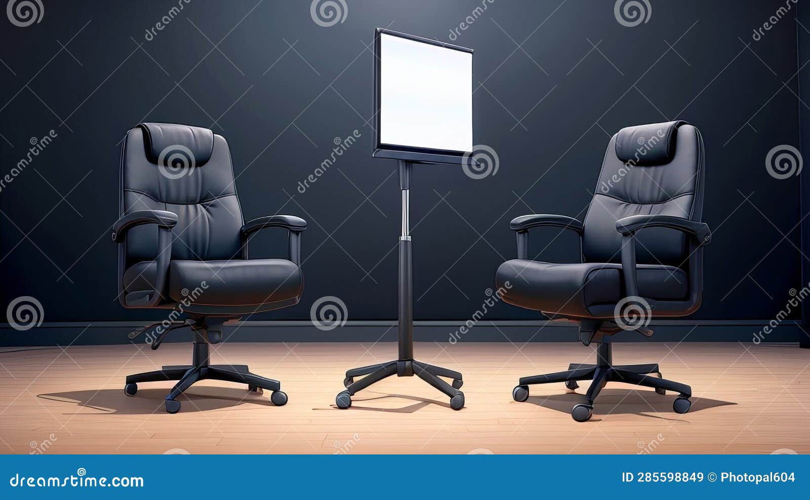 Media Conversations in Podcast or Interview Room: Two Chairs and White ...