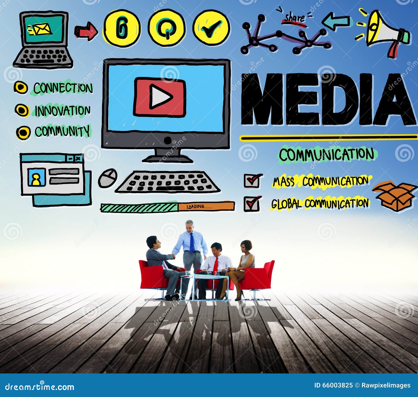 Media Devices Mess Communication Multimedia Concept Stock Image - Image ...