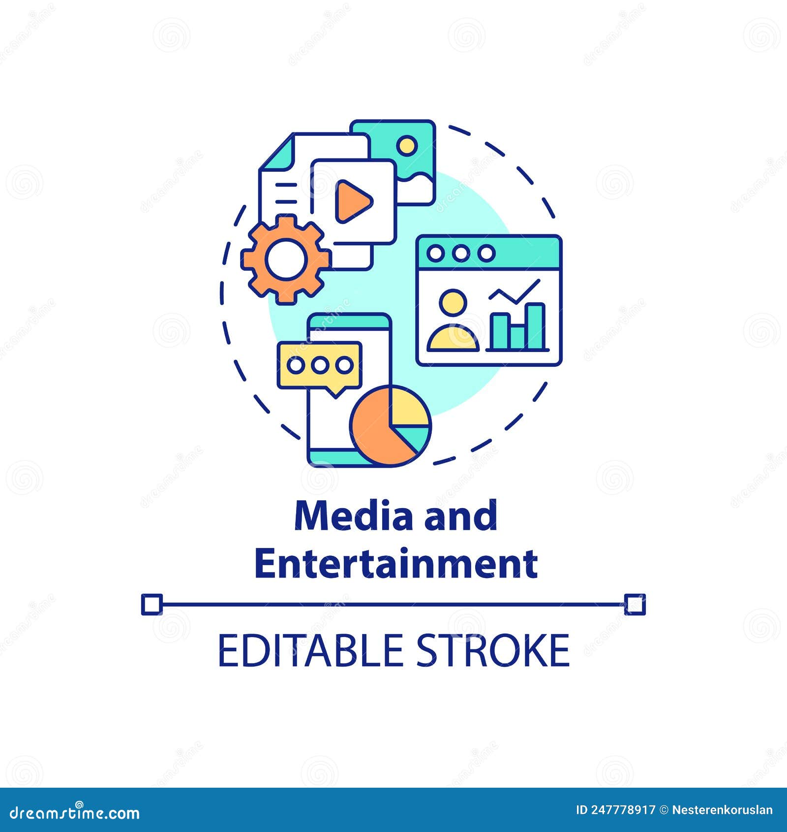 Media and Entertainment Concept Icon Stock Vector - Illustration of ...