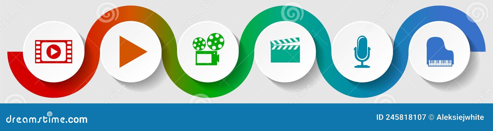 Media, Entertainment Concept Infographic Vector Template, Multimedia ...