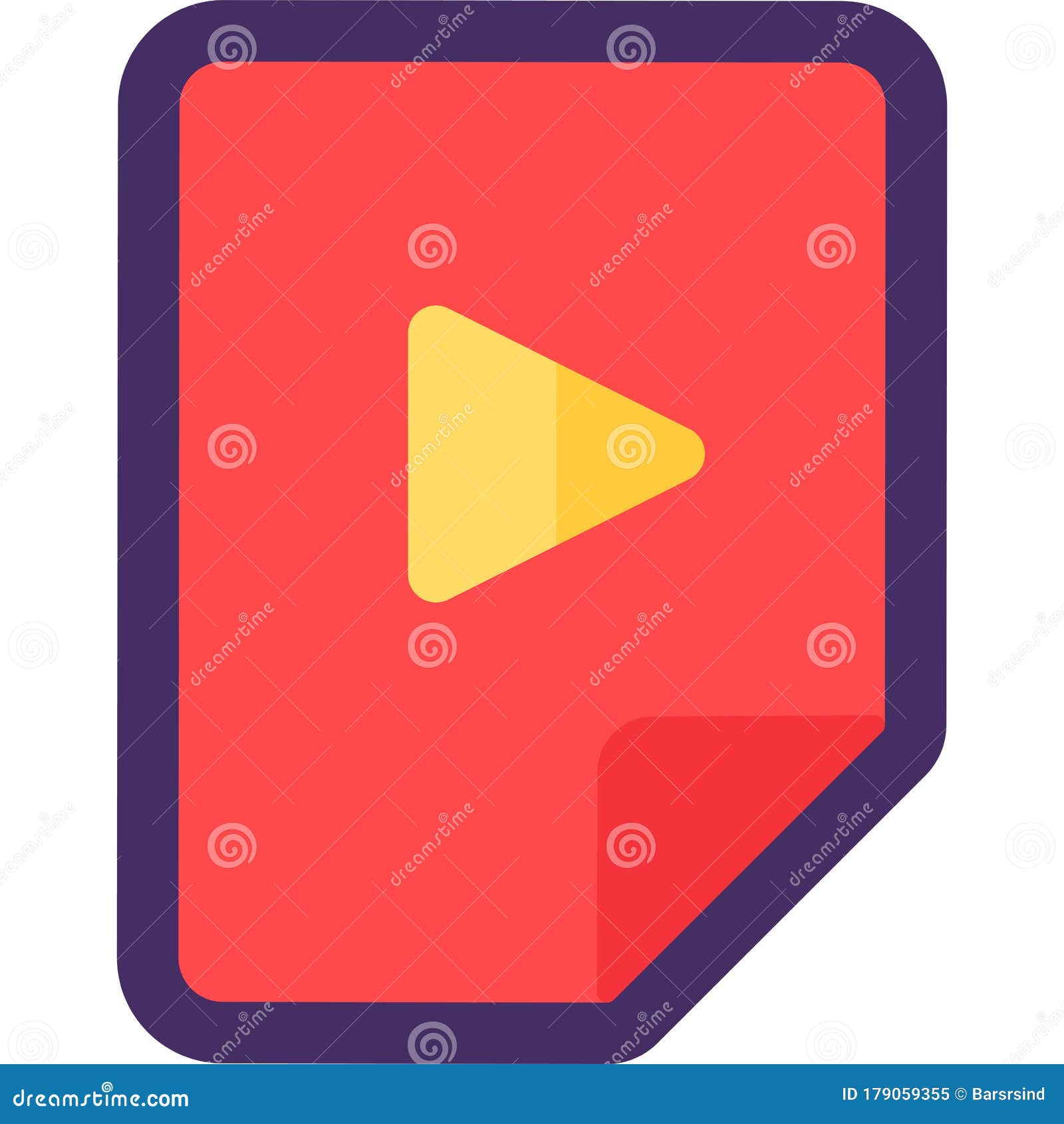 Media File Icon Audio or Video Play Button Flat Stock Illustration ...