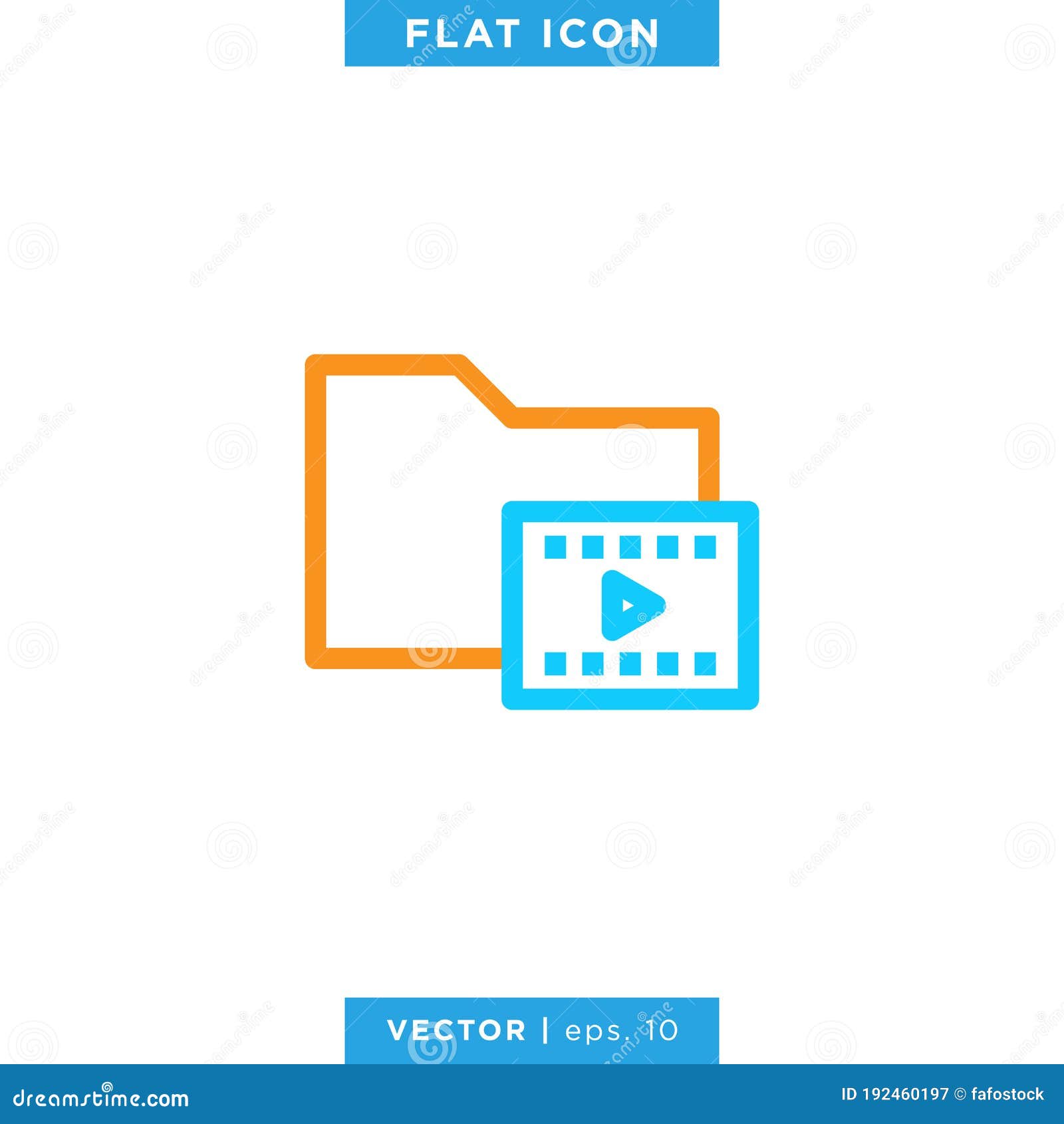 Media Folder Icon Vector Design Template. Editable Stroke Stock Vector ...