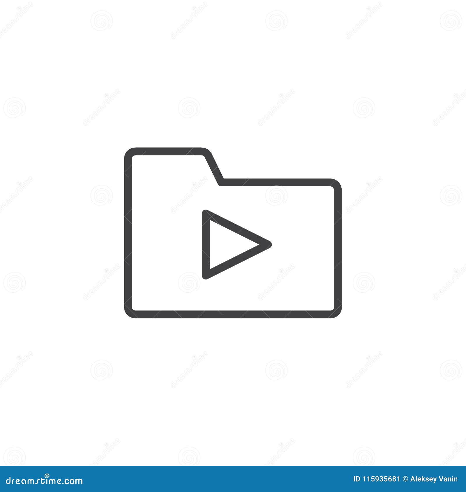 Media folder outline icon stock vector. Illustration of information ...