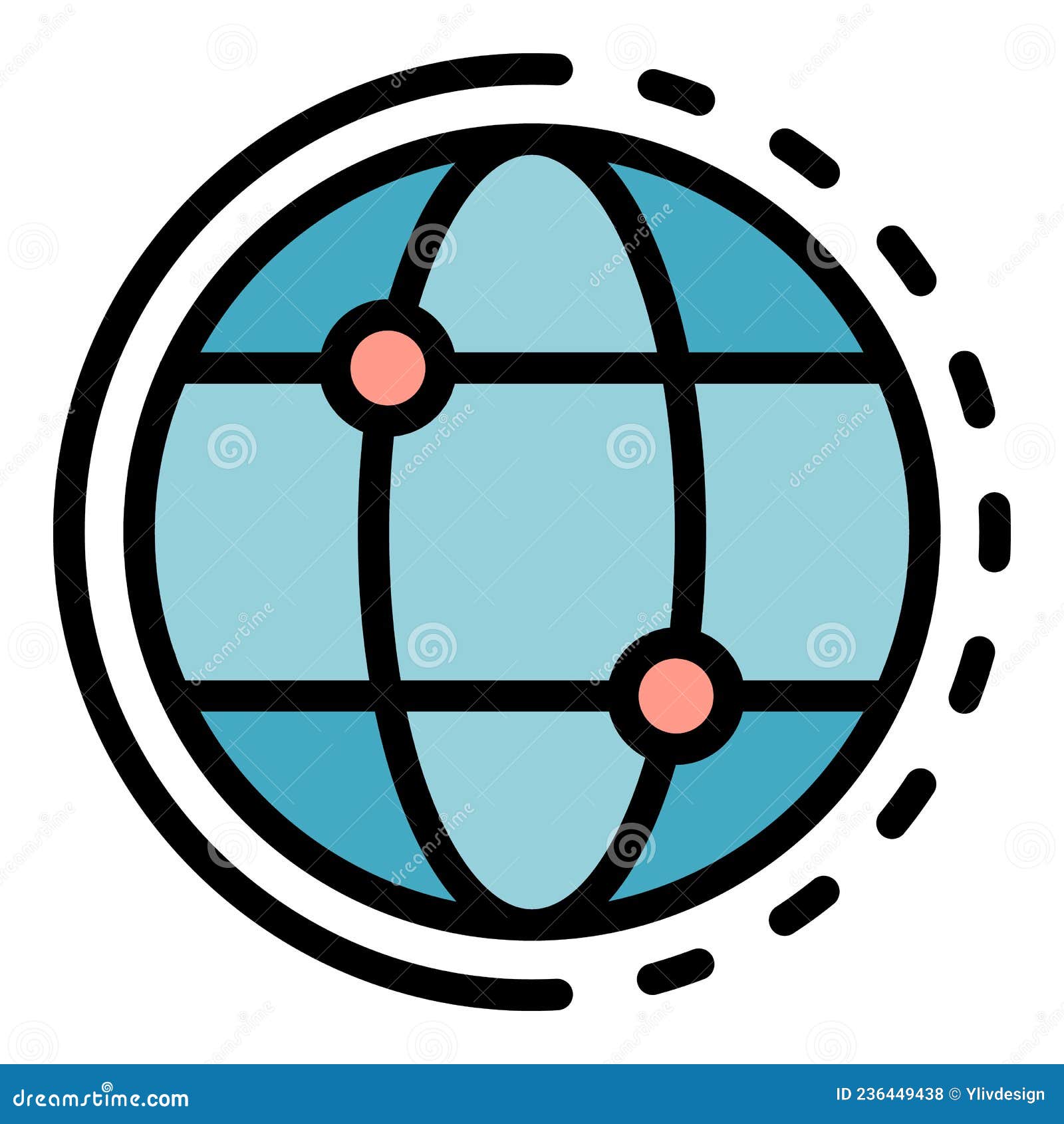 Media Global Network Icon Color Outline Vector Stock Vector ...