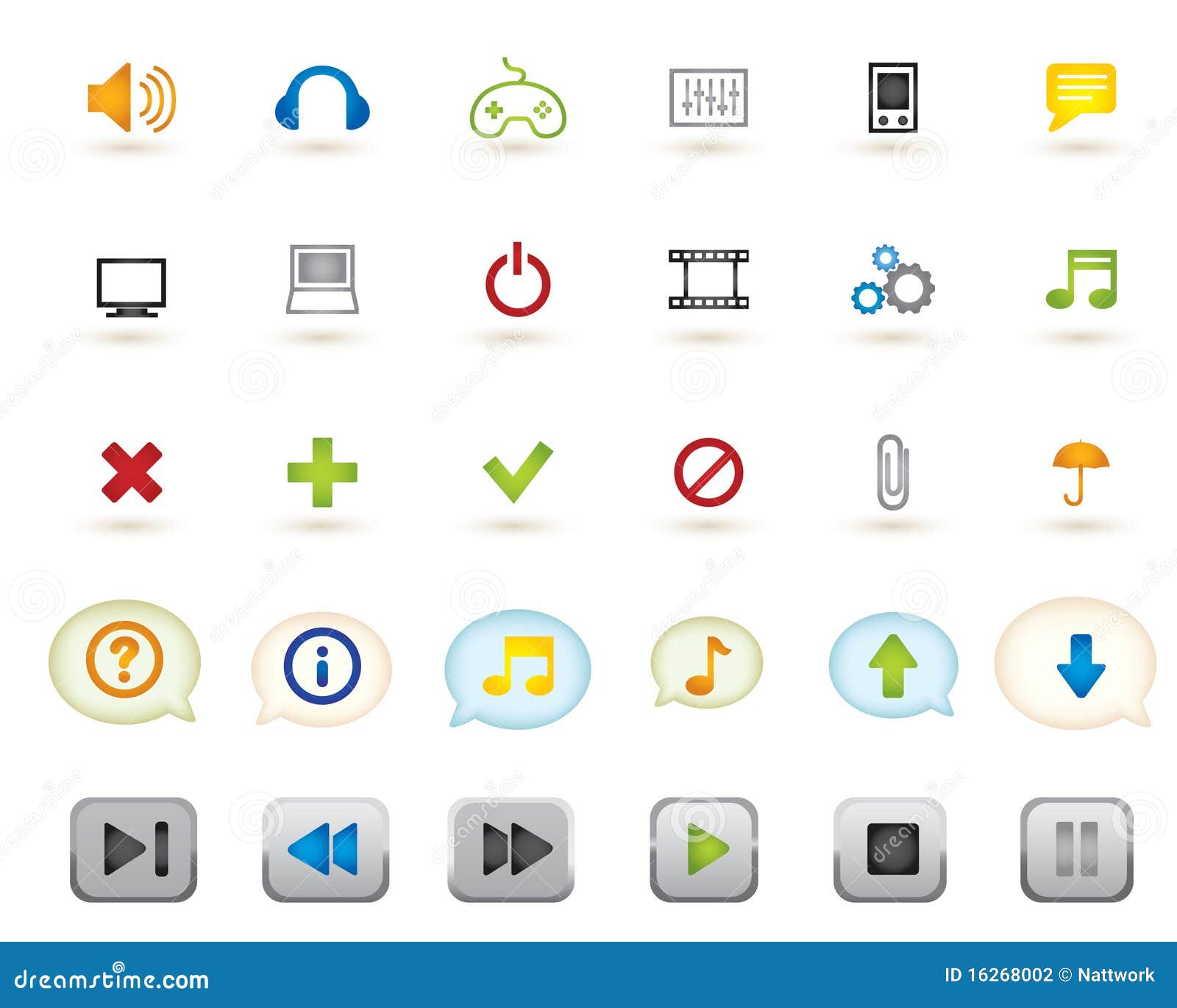 Media icon stock vector. Illustration of media, player - 16268002