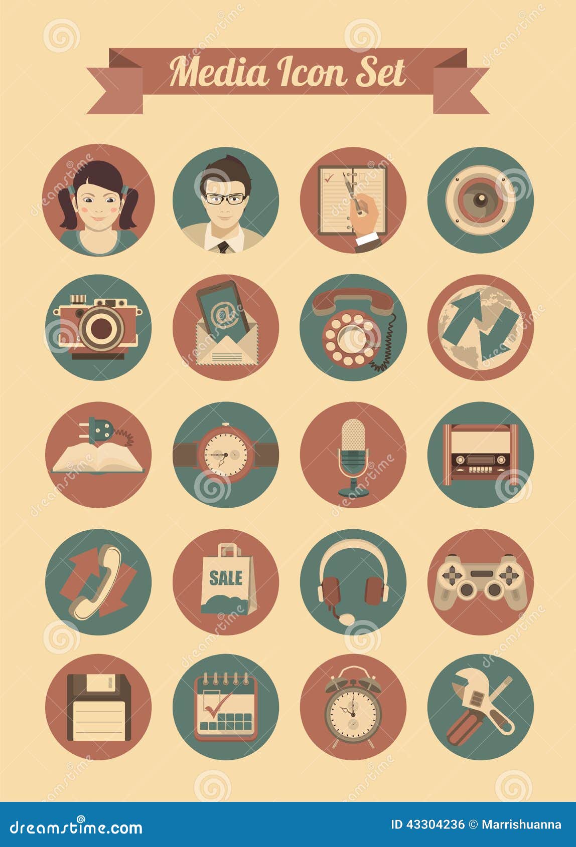 Media Icon Set stock vector. Illustration of commerce - 43304236