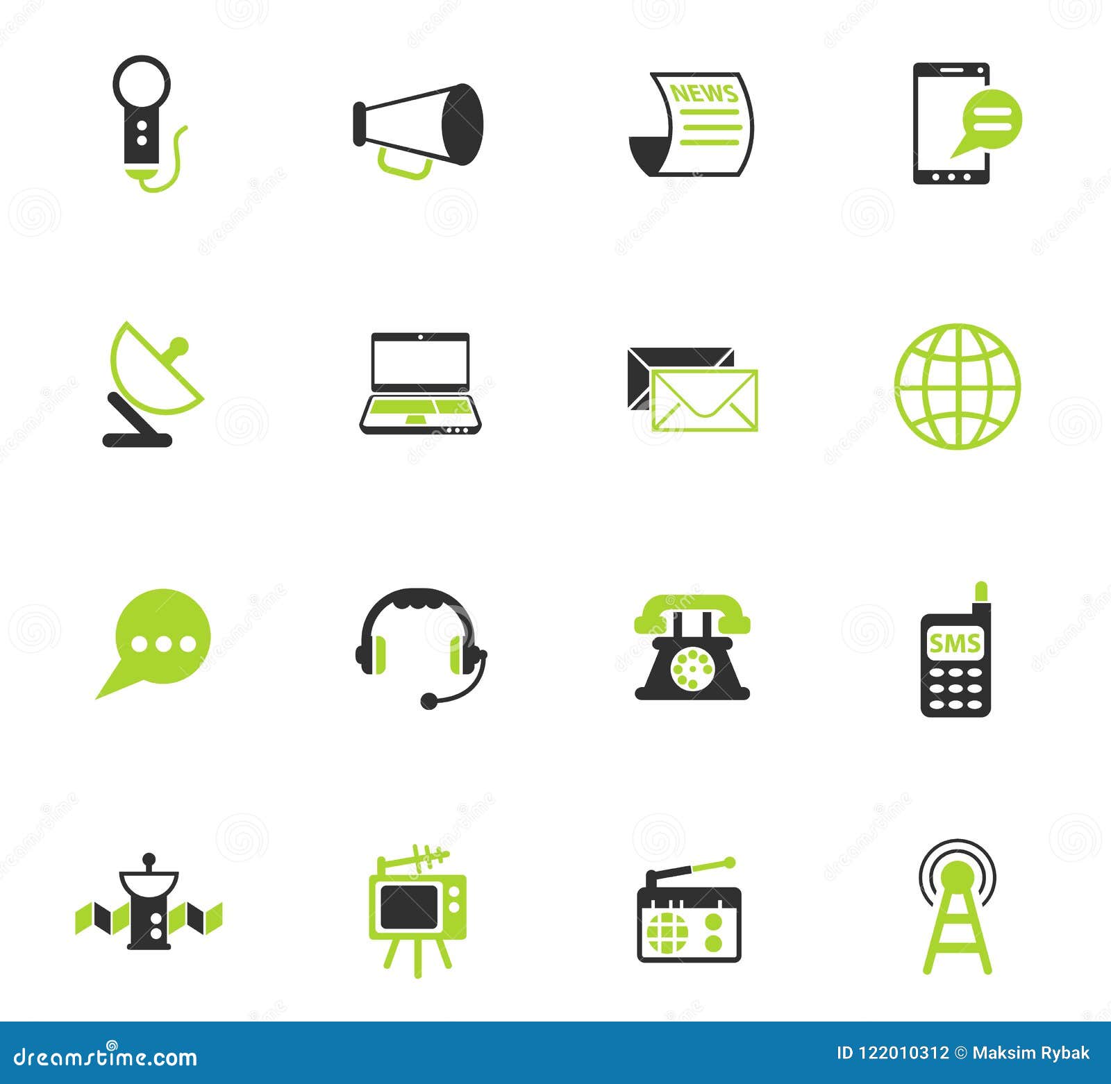 Media icon set stock vector. Illustration of radio, vector - 122010312