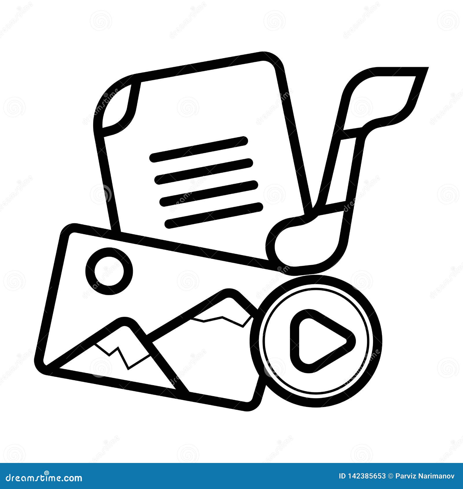 Media Icon vector stock illustration. Illustration of contrast - 142385653