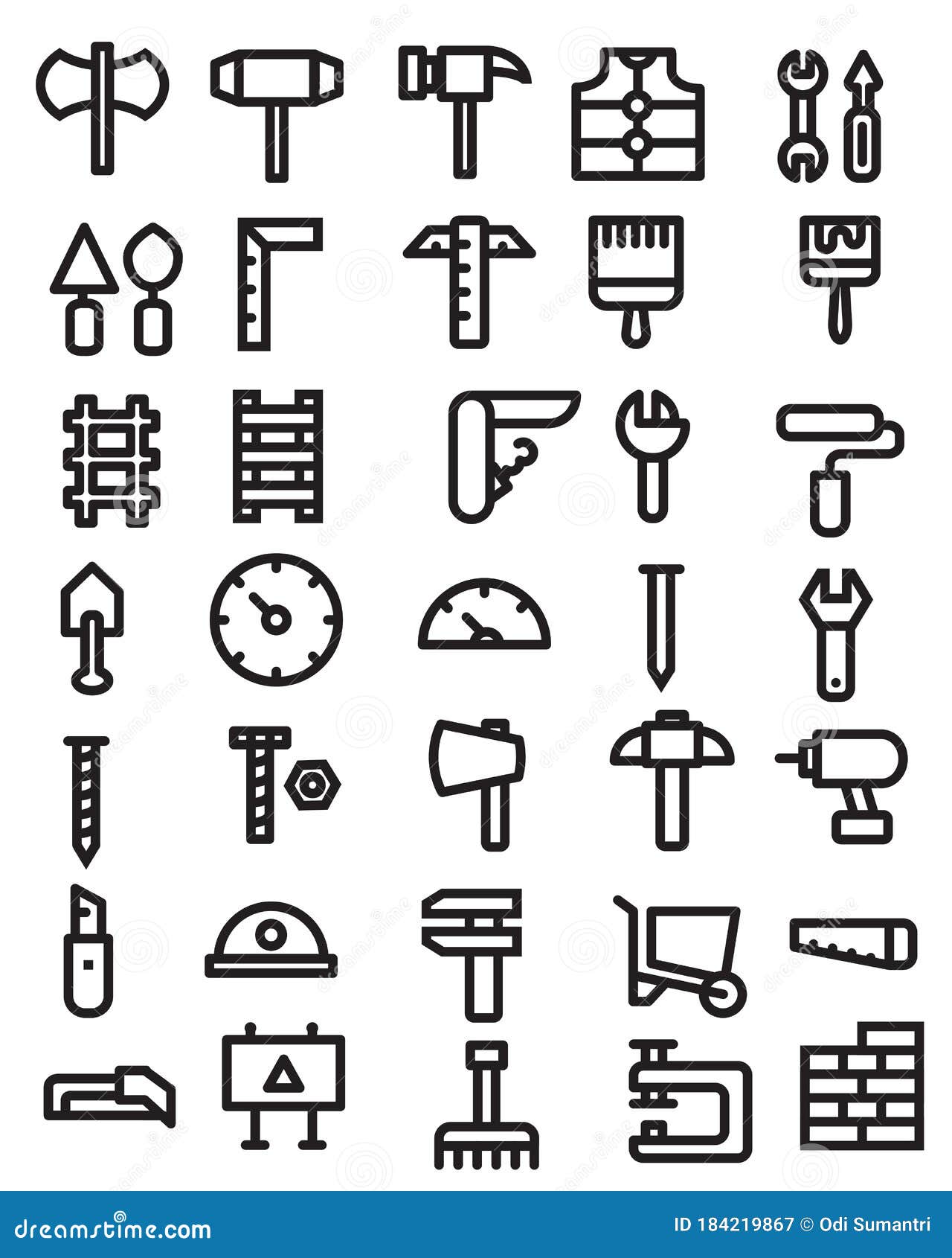 Media Icon Work Tools Line Style Stock Vector - Illustration of style ...