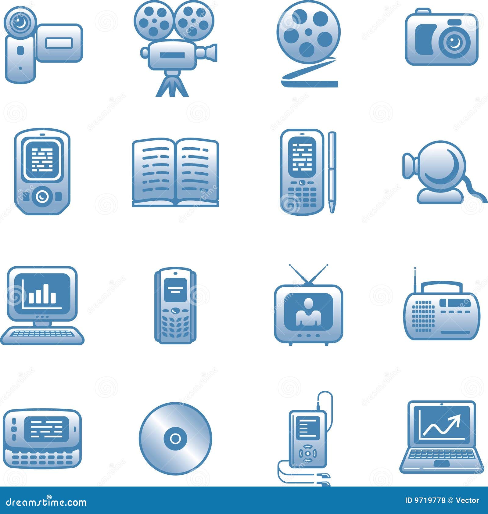 Media - Iconos Del Vector Fijados Ilustración del Vector - Ilustración ...