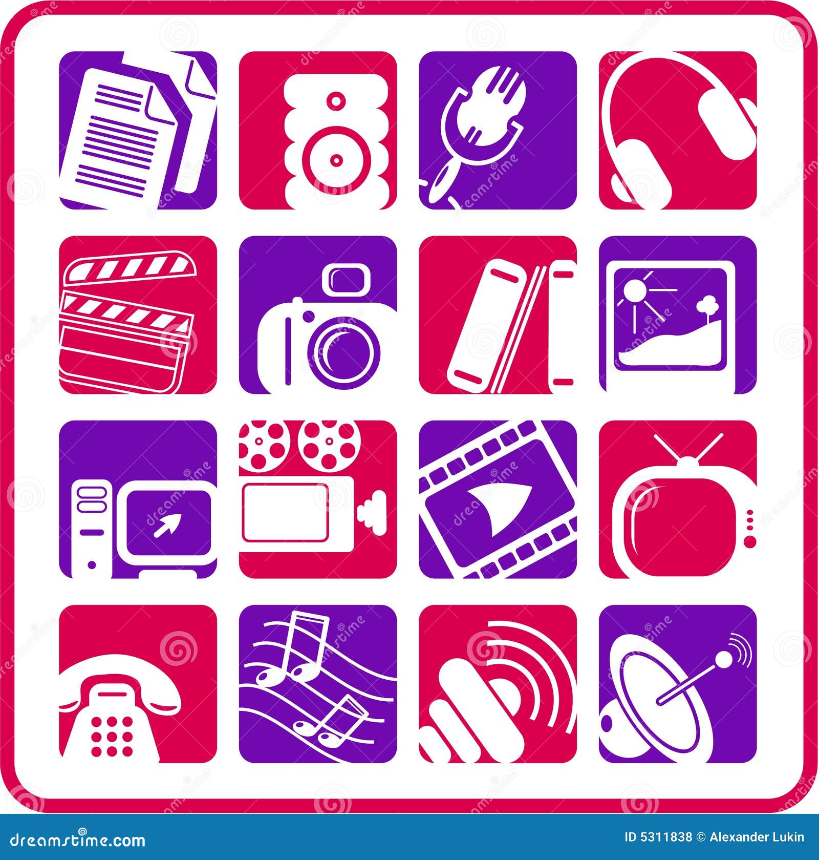 Media icons stock vector. Illustration of aerial, pictogram - 5311838