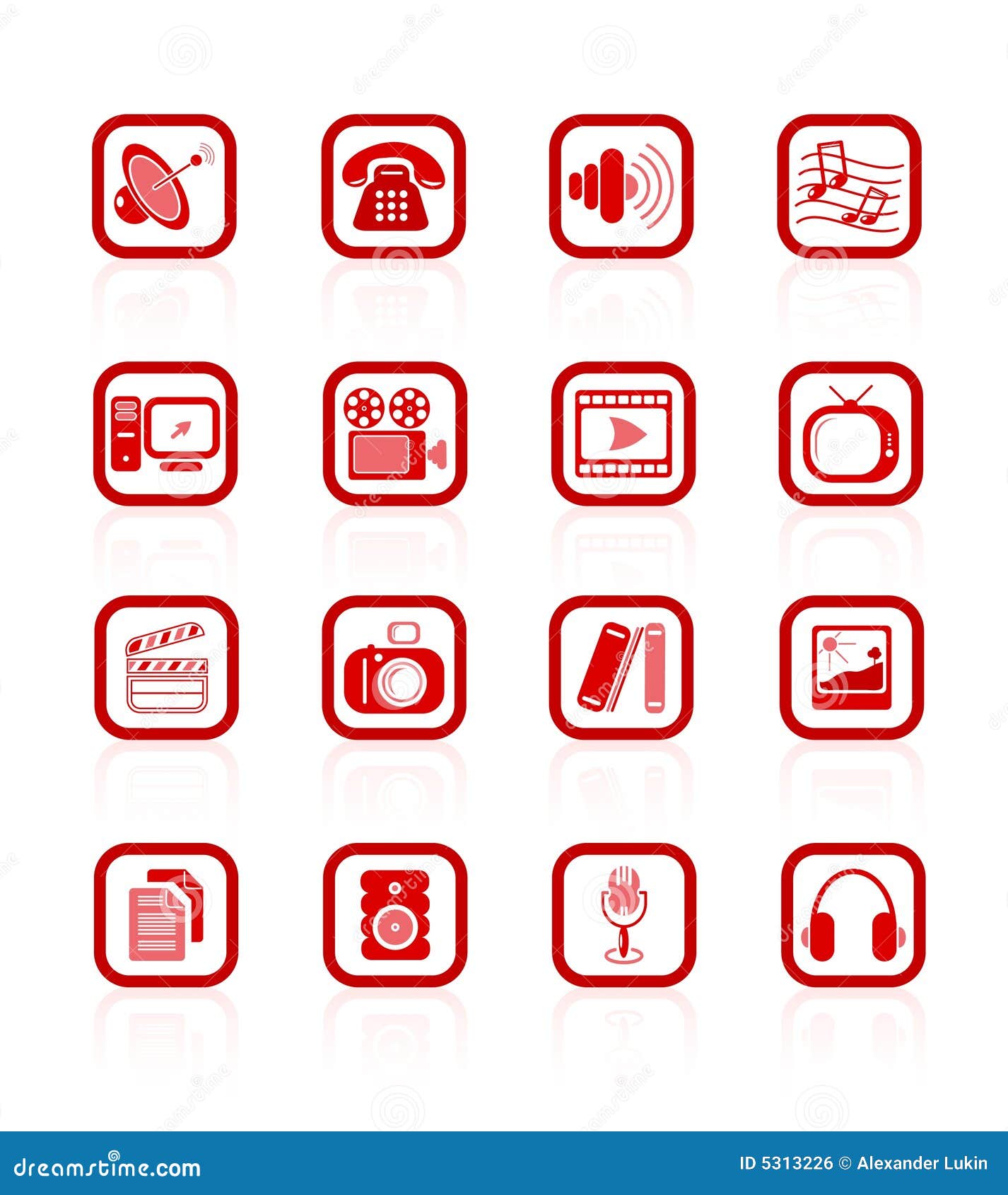 Media icons stock vector. Illustration of filmstrip, movie - 5313226