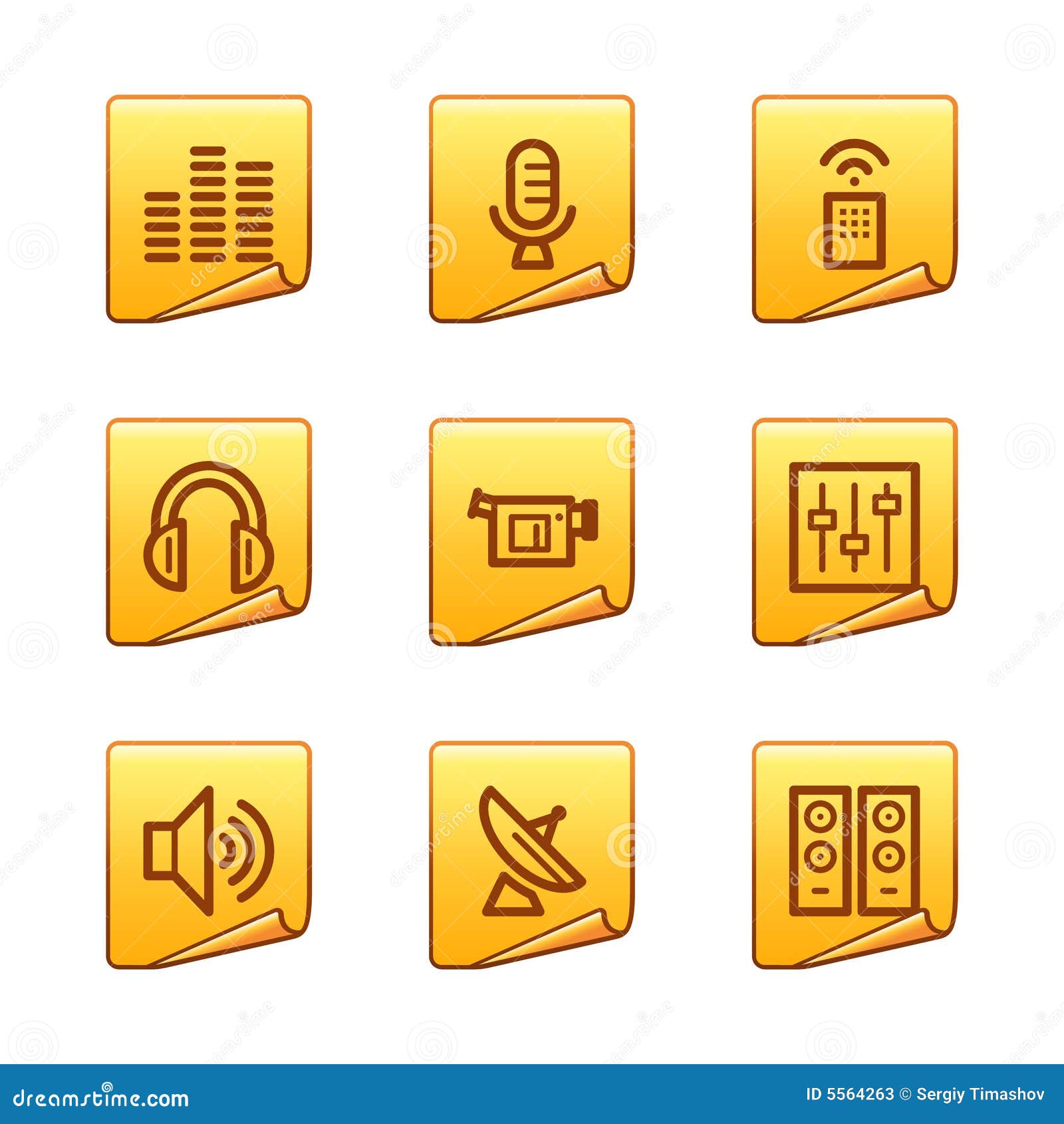 Media icons stock vector. Illustration of buttons, symbols - 5564263