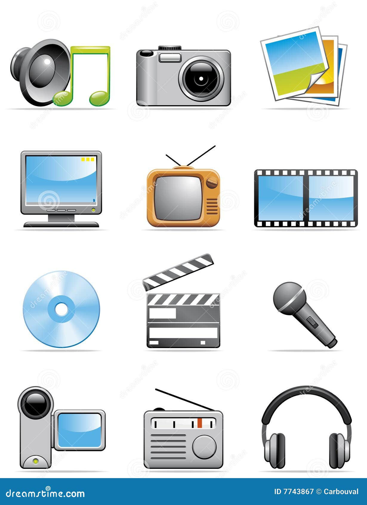 Media icons stock vector. Illustration of multimedia, icon - 7743867
