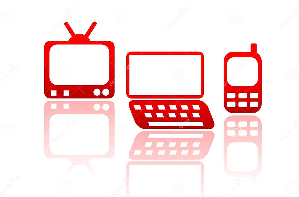 Media Icons stock vector. Illustration of control, computer - 8097004