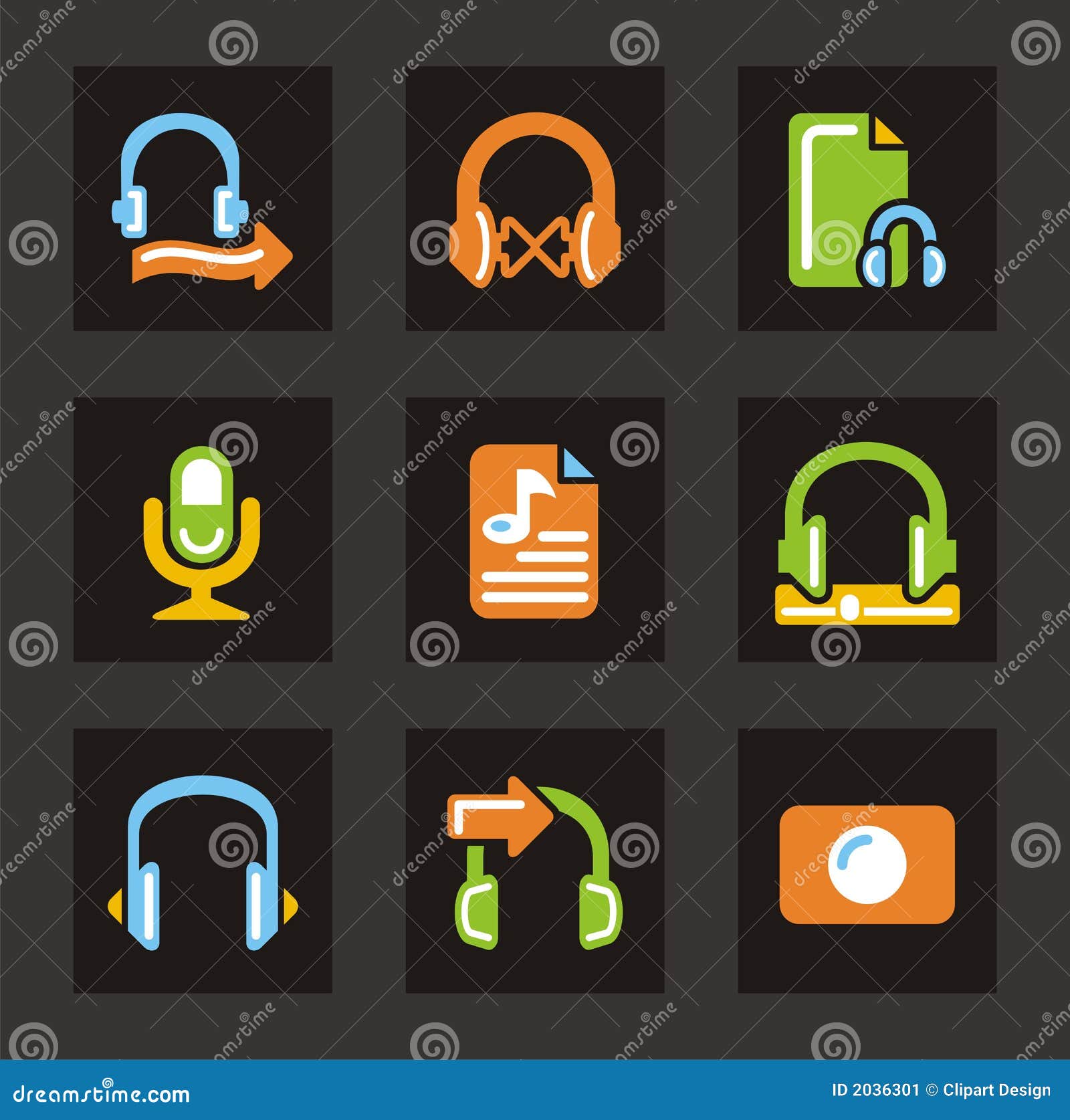 Media Icons - Audio stock vector. Illustration of audio - 2036301