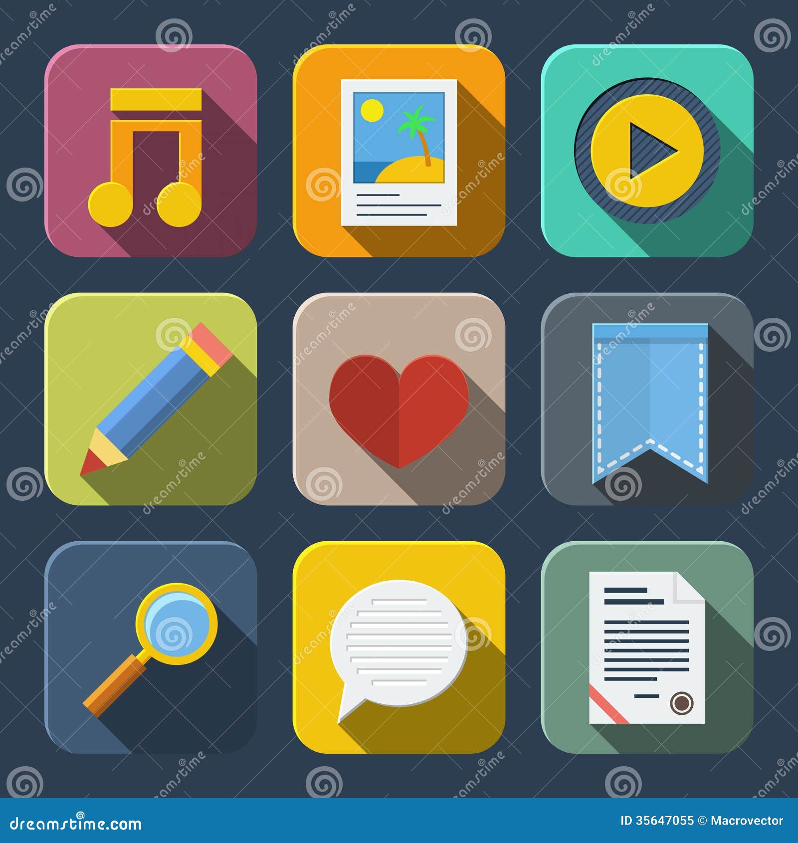 Media icons pack stock vector. Illustration of digital - 35647055